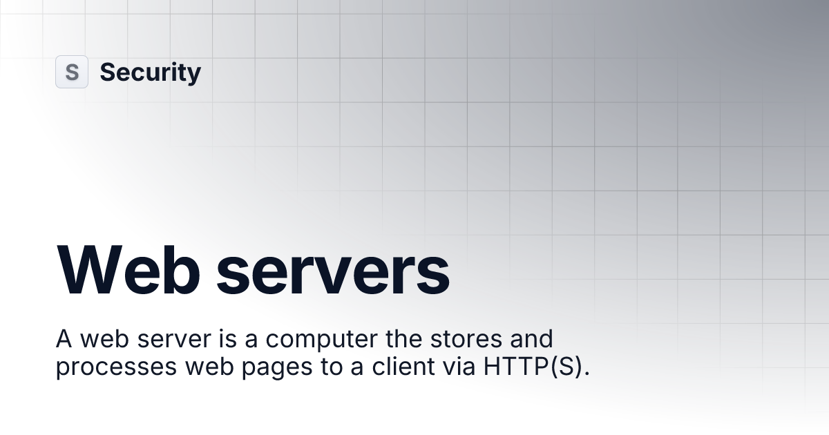 Web servers | Security