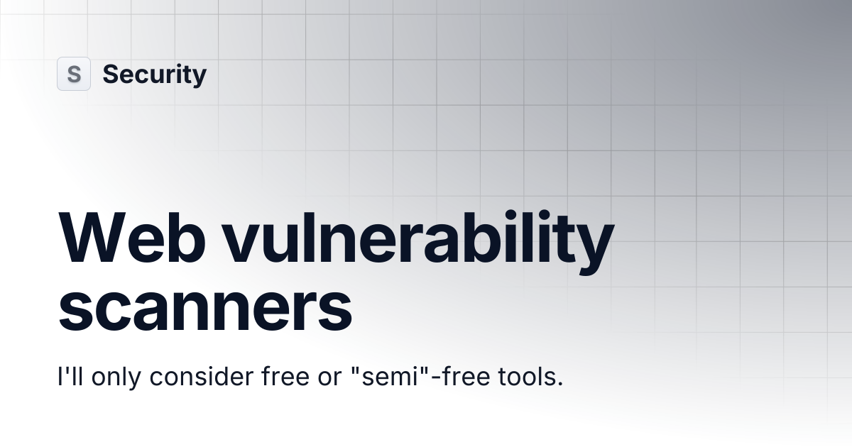 Web vulnerability scanners | Security